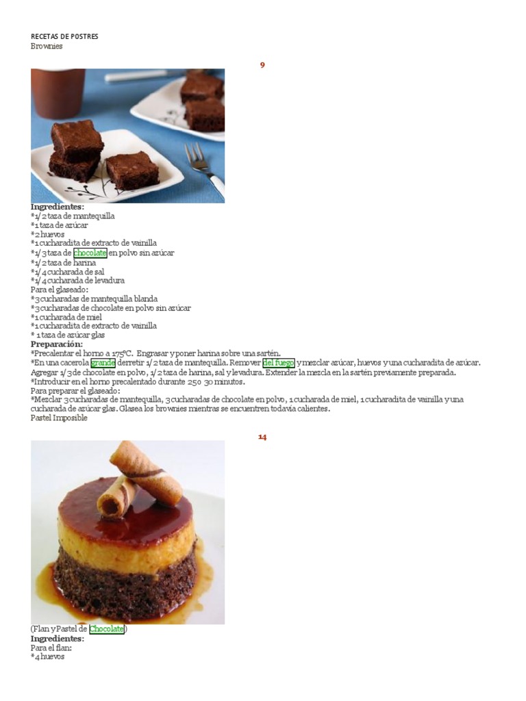Recetas de Postres | PDF | Postres | Crema