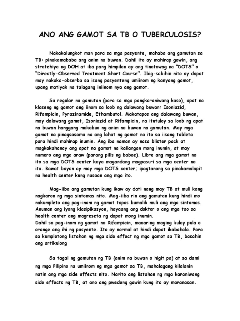Gamot Sa TB | PDF