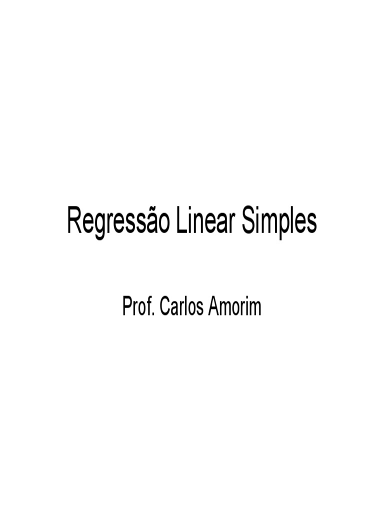 Regressão Linear Simples PDF | PDF | Regressão linear | Correlação e ...