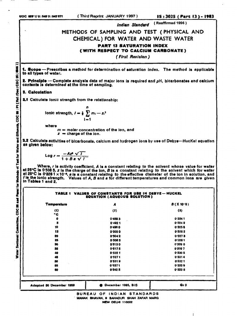 is-3025-part-13-1983-method-of-sampling-test-for-water-pdf