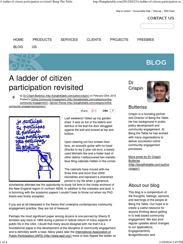 A Ladder of Citizen Participation Revisited - Bang The Table | PDF ...
