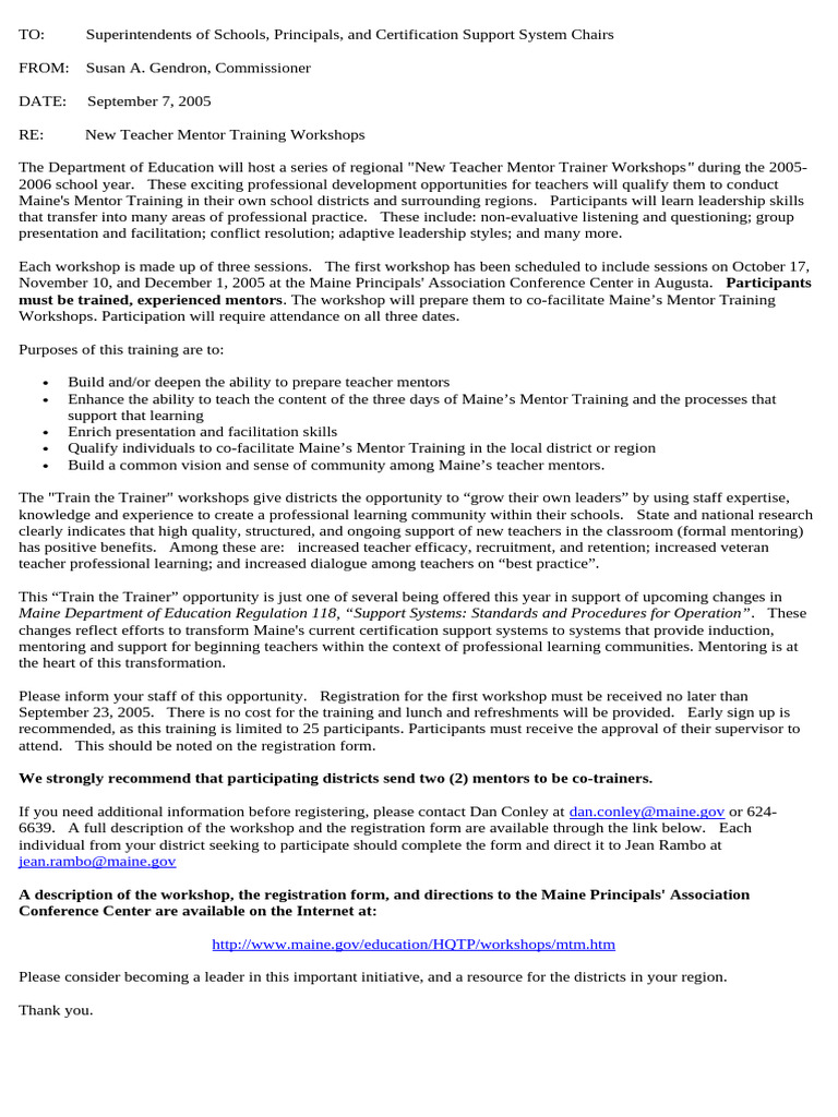 justification letter | Mentorship | Facilitator