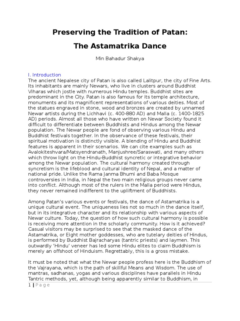 Astamatrika Dance of Patan-Rev | PDF | Vajrayana | Religious Faiths