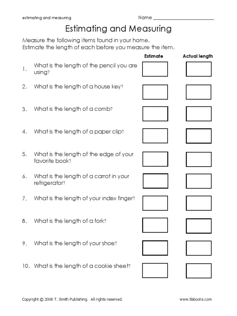 Estimating and Measuring | PDF
