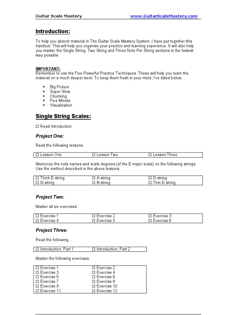 Scale Checklist | PDF | Musical Instruments | String Instruments