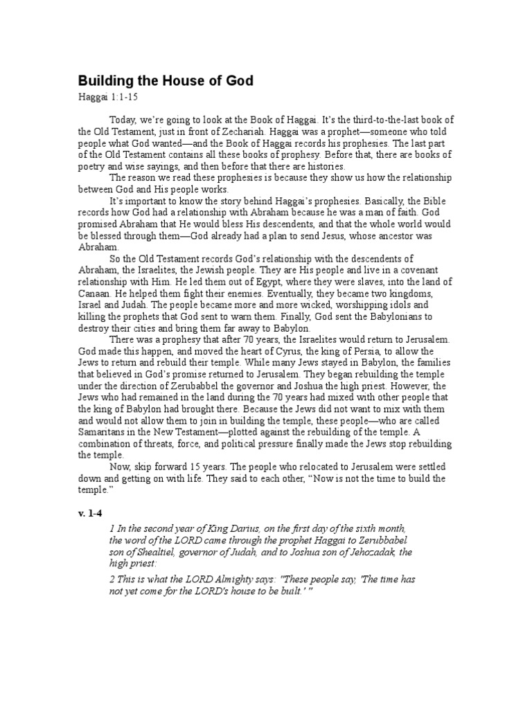 Building The House of God (Sermon) | PDF | Religious Behaviour And ...