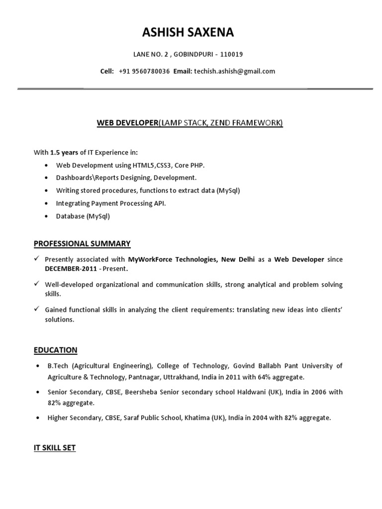 Ashish Saxena - Resume | PDF | Business