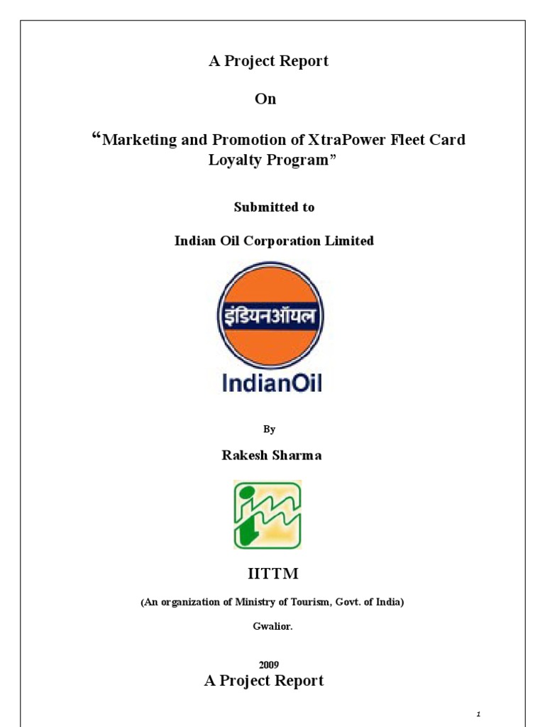 A Project Report On Marketing and Promotion of Xtrapower Fleet Card ...