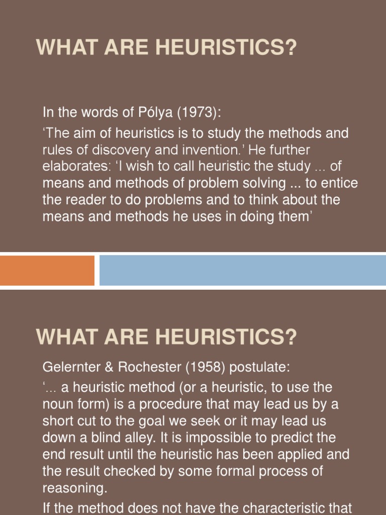 Heuristic Problem Solving (3) | Heuristic | Academic Discipline ...