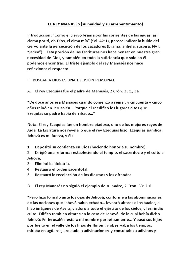 Manasés: Maldad y Arrepentimiento | PDF | Asiria | Sacerdote