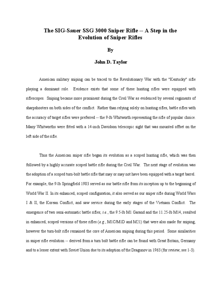 MS - The SIG-Sauer 3000 Sniper Rifle | PDF | Rifle | Telescopic Sight