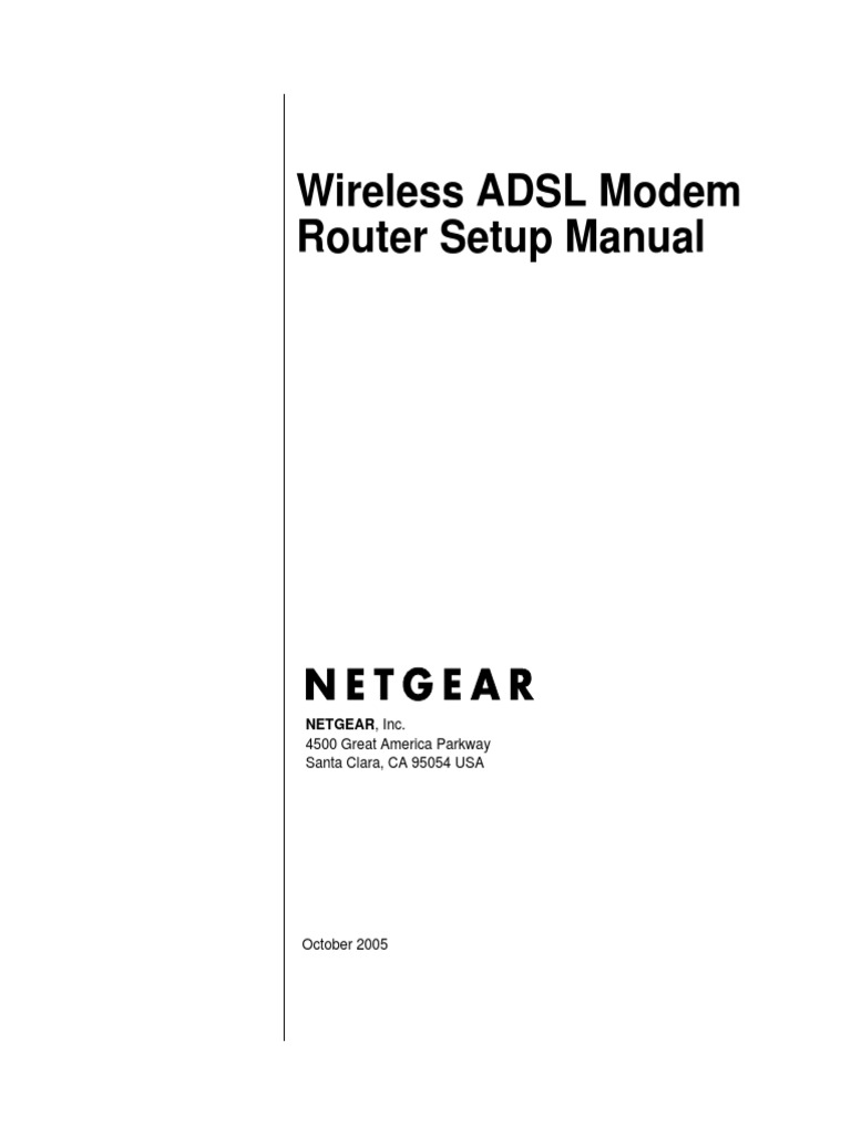 Wireless ADSL Modem Router Setup Manual: Netgear, Inc | PDF | Ip ...
