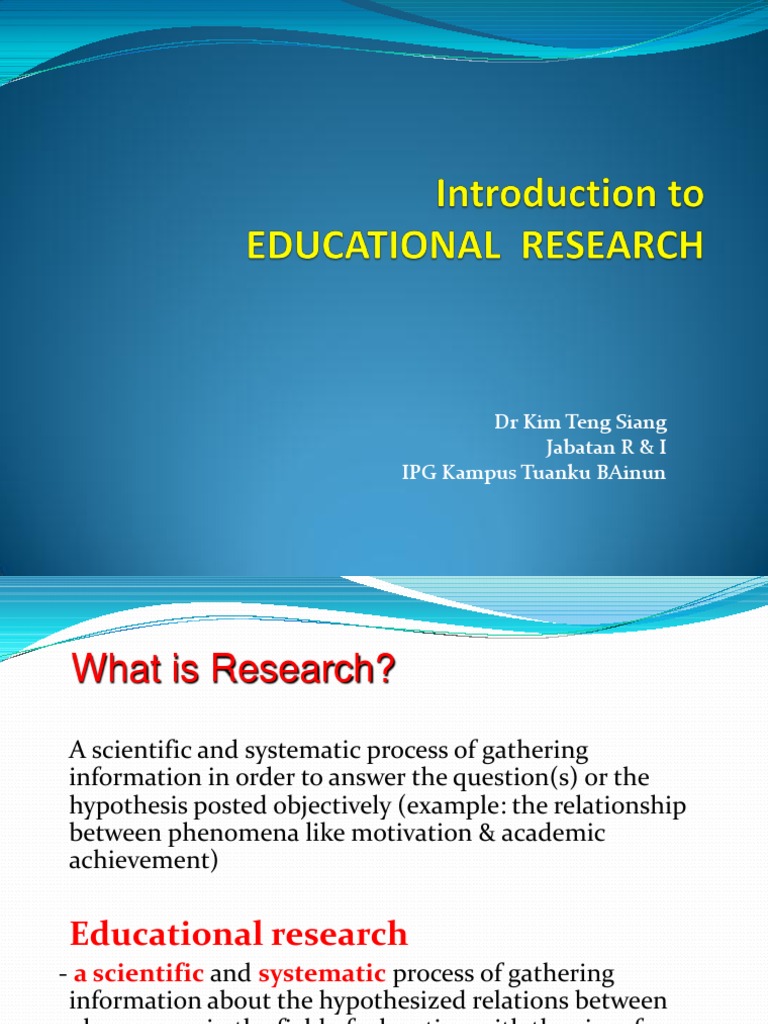 Introduction To Educational Research Pismp Ed Hiha | PDF | Quantitative ...