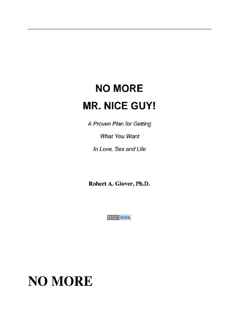 Robert Glover - No More MR Nice Guy | PDF | Sex | Psychology