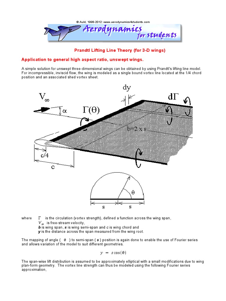 Lifting Line | PDF | Lift (Force) | Airfoil