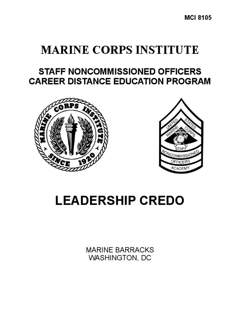 Marine Corps Leadership Credo Overview | PDF | Fear | United States ...