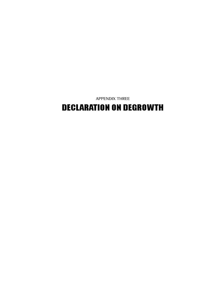 Declaration On Degrowth | PDF | Sustainability | Economic Growth