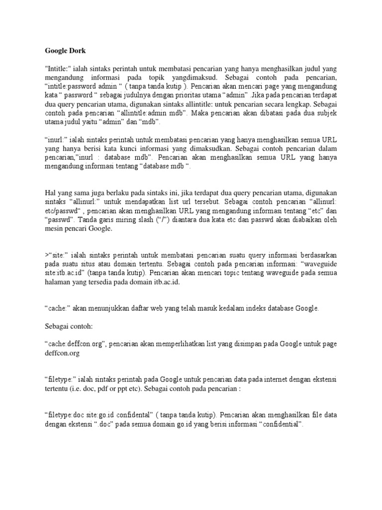 Google Dork | PDF