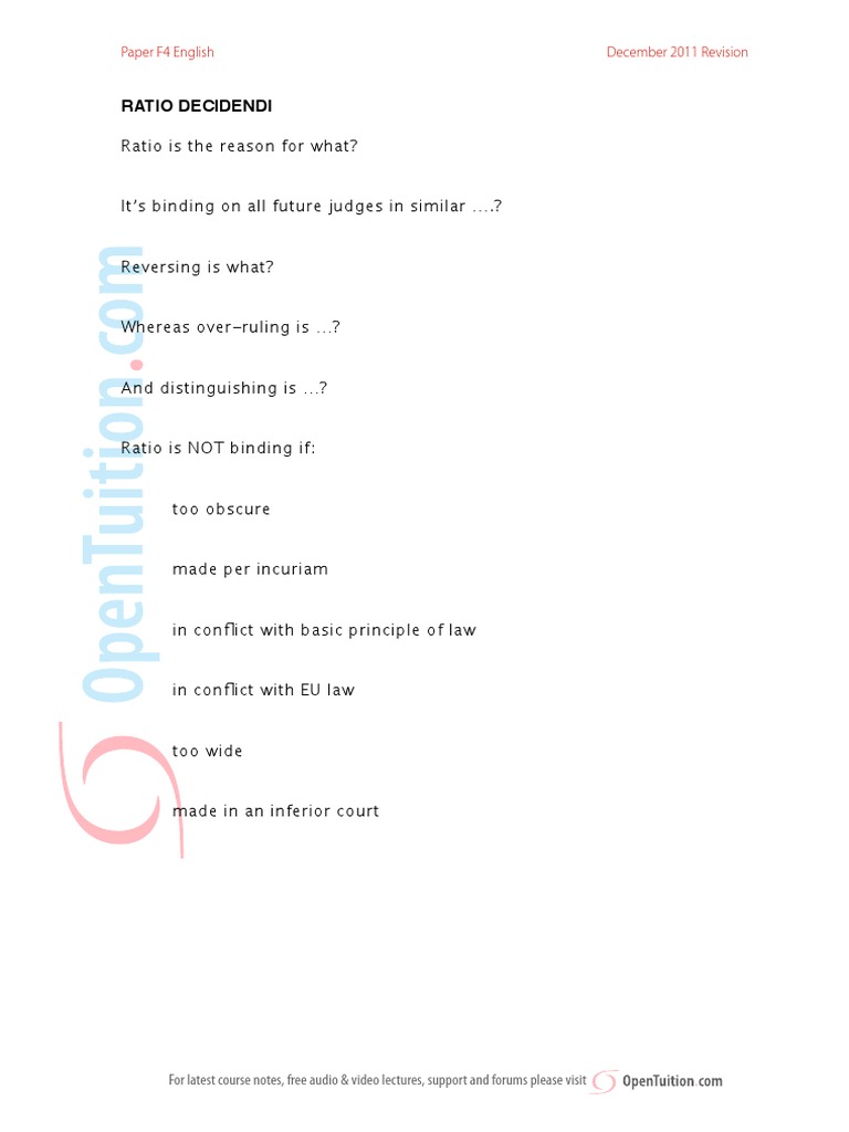 F4 Revision Notes | PDF | Law Of Agency | Damages