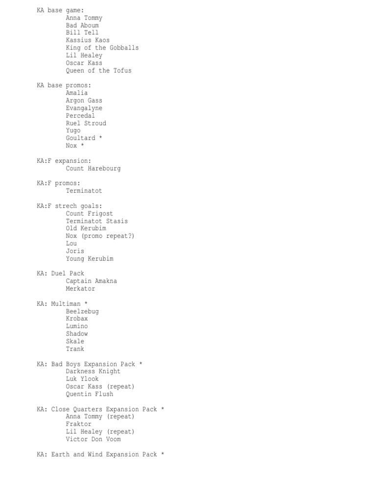 Krosmaster Arena Character List | PDF