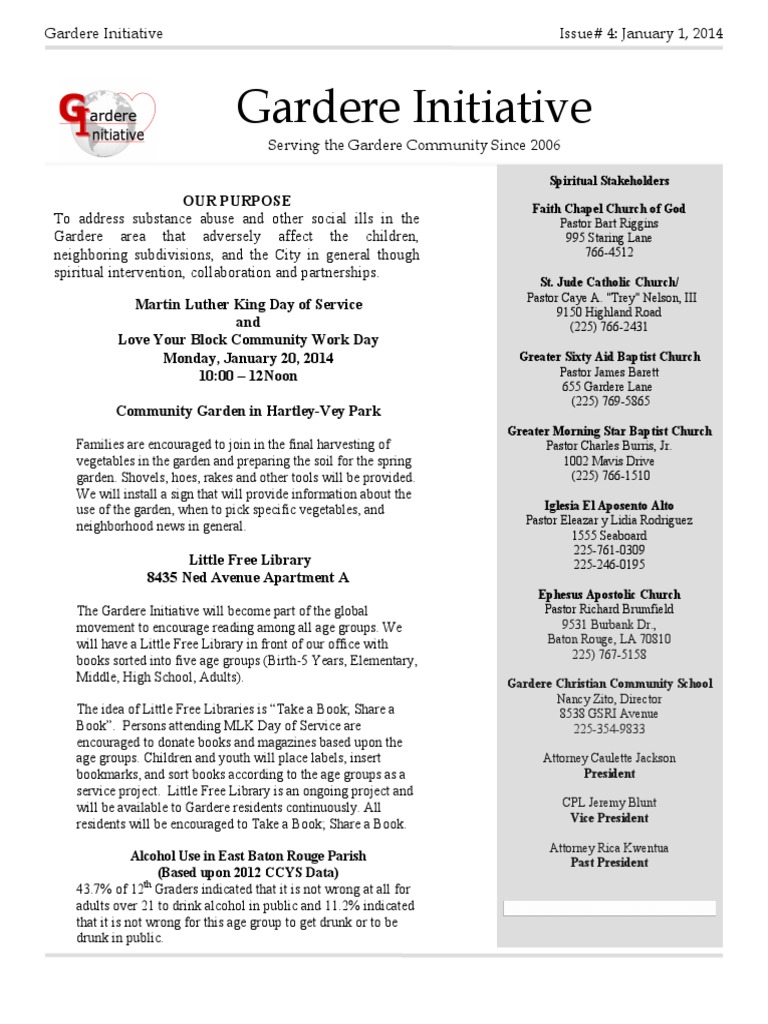 Gardere Initiative: Our Purpose | PDF | Baton Rouge | Prayer