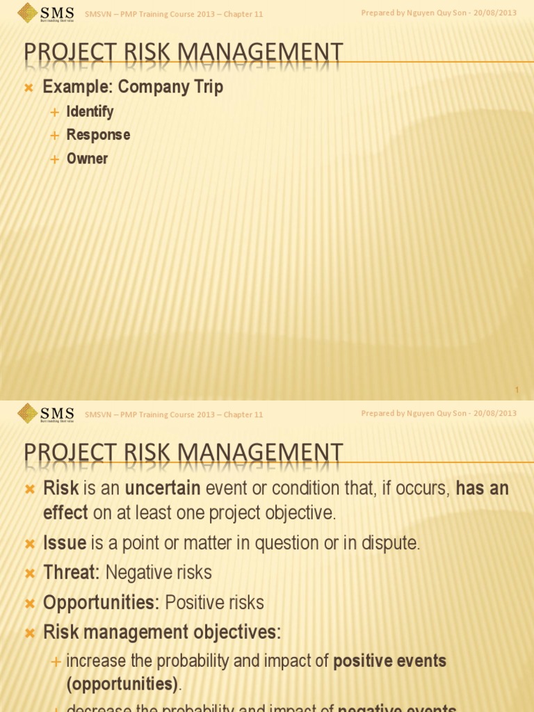 Project Risk Management: Example: Company Trip | PDF | Risk Management ...
