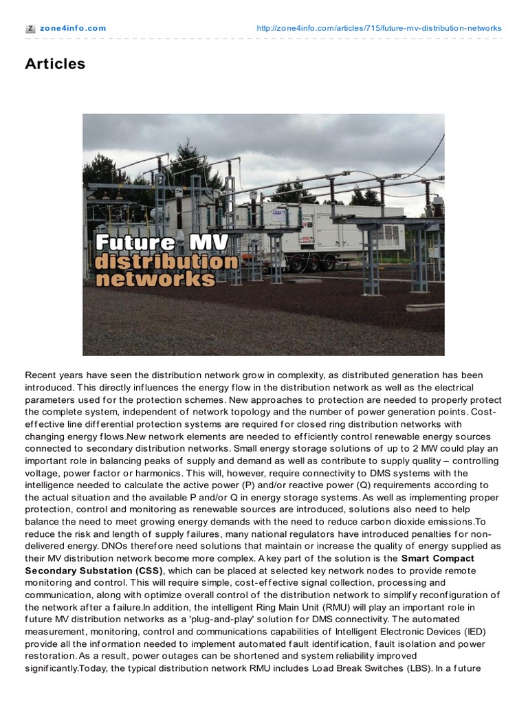 Articles: Secondary Substation (CSS), Which Can Be Placed at Selected ...