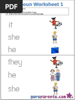 Pronouns Worksheet He She It and They | PDF | Language Arts & Discipline