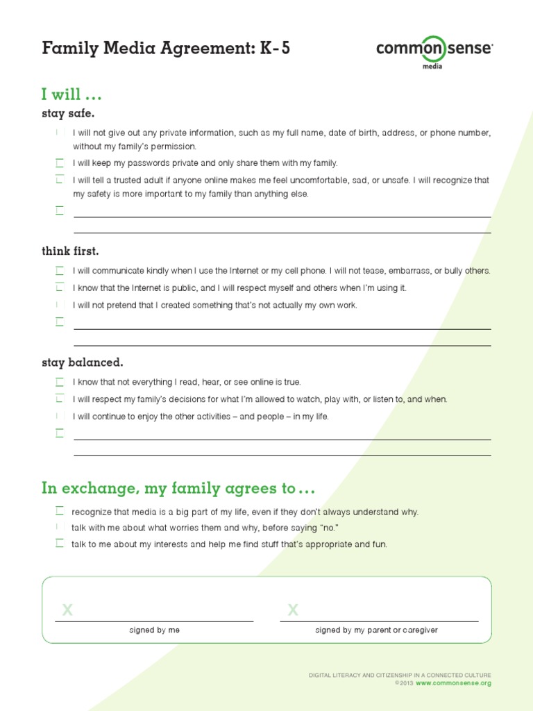 Family Media Agreement | PDF | Privacy | Social Networking Service