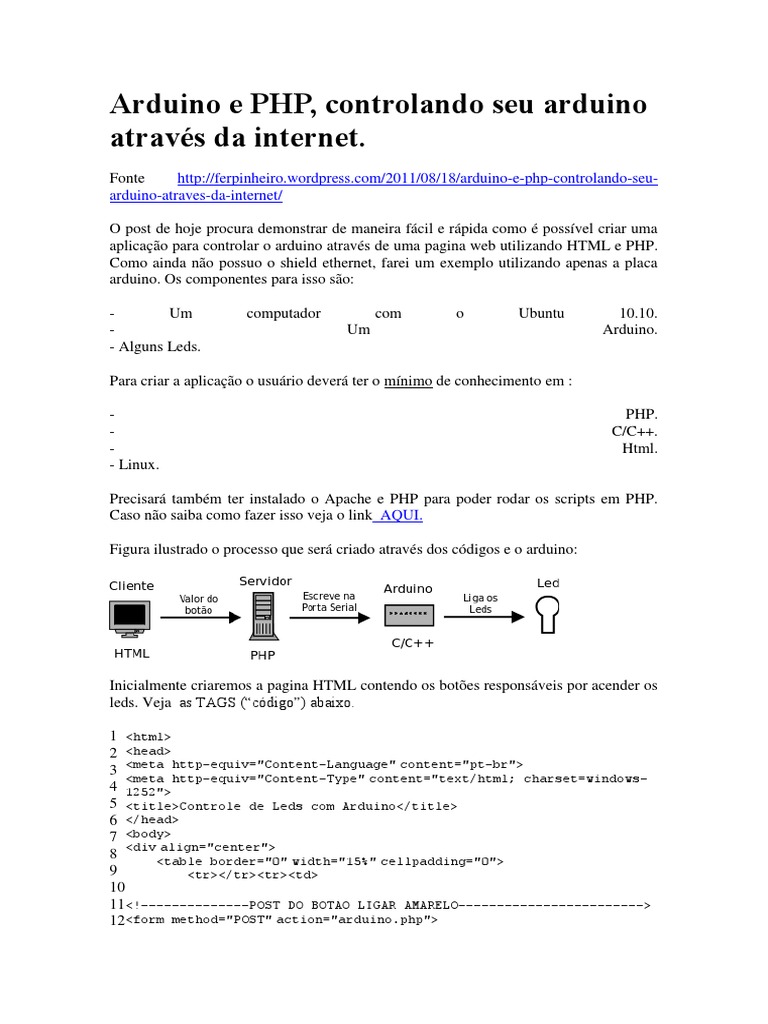 Arduino e PHP | PDF | Arduino | Php