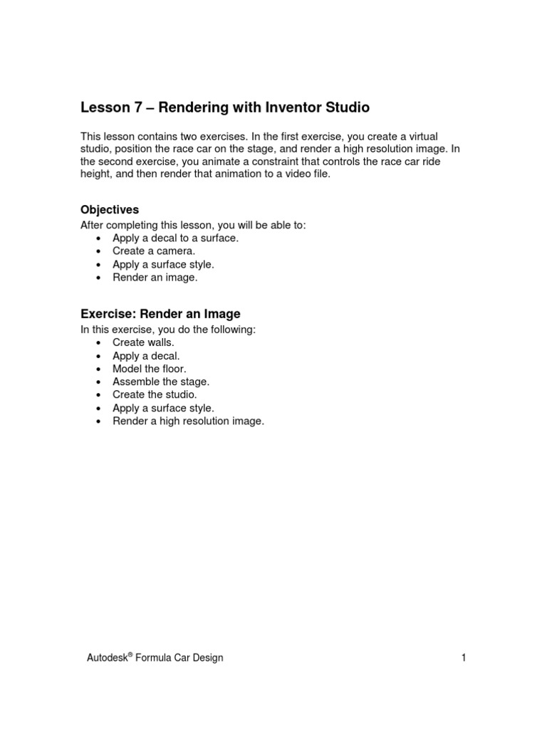 Lesson 7 - Formula One Car Design | PDF | Rendering (Computer Graphics ...