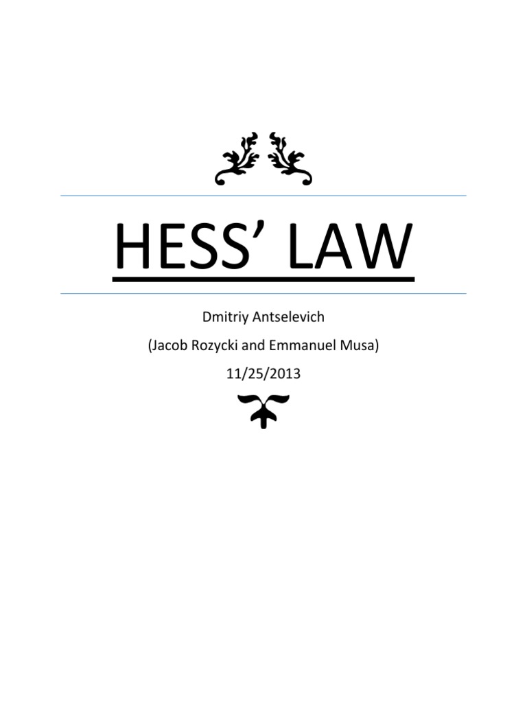 Hess' Lab | PDF | Properties Of Water | Heat