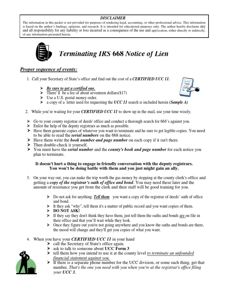 Steps to Terminate IRS 668 Notice of Lien | Affidavit | Notary Public