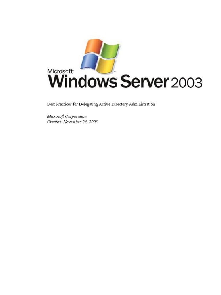 Active Directory Delegation Pdf Active Directory Computer Security