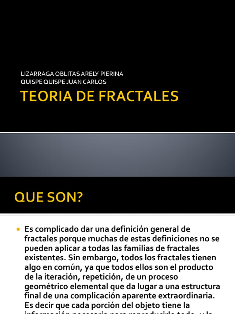 Teoria de Fractales | PDF | Fractal | Dimensión