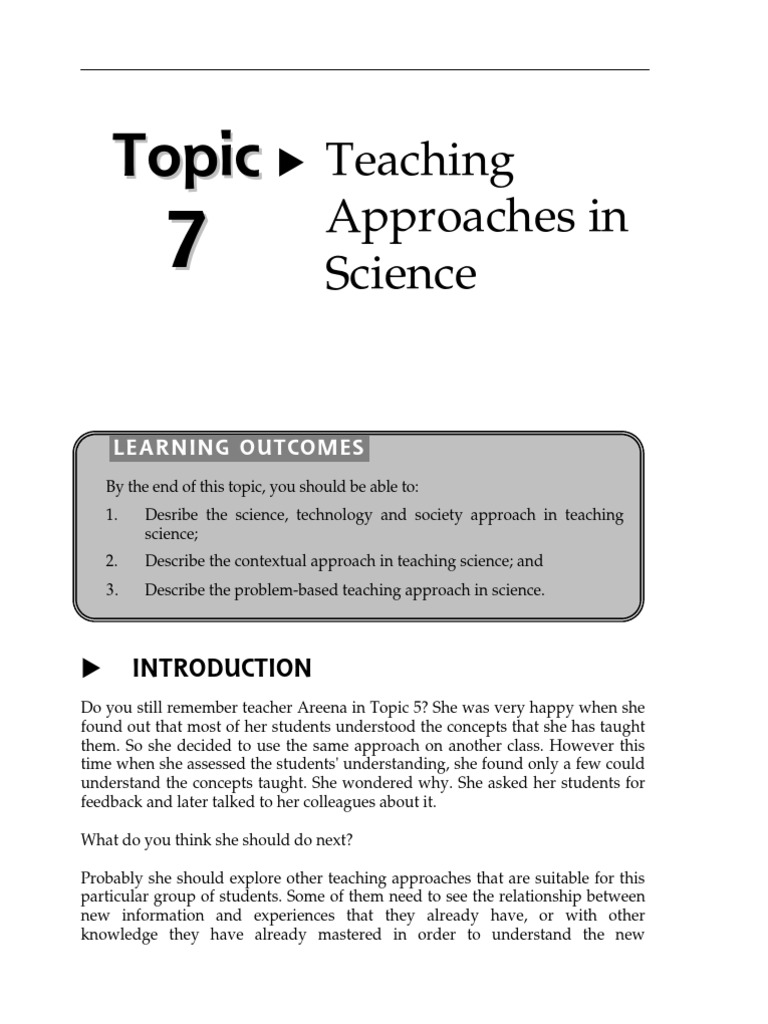 Topic 7 Teaching Approaches in Science | PDF | Science | Inquiry Based ...