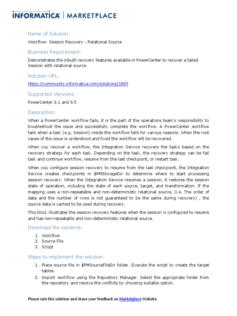 Informatica Checkpoint Recovery | PDF | Computer File | Computing