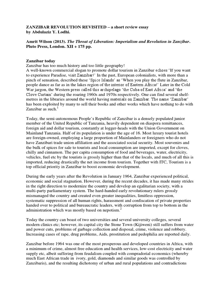Zanzibar Revolution Revisited | PDF | Slavery | Tanzania
