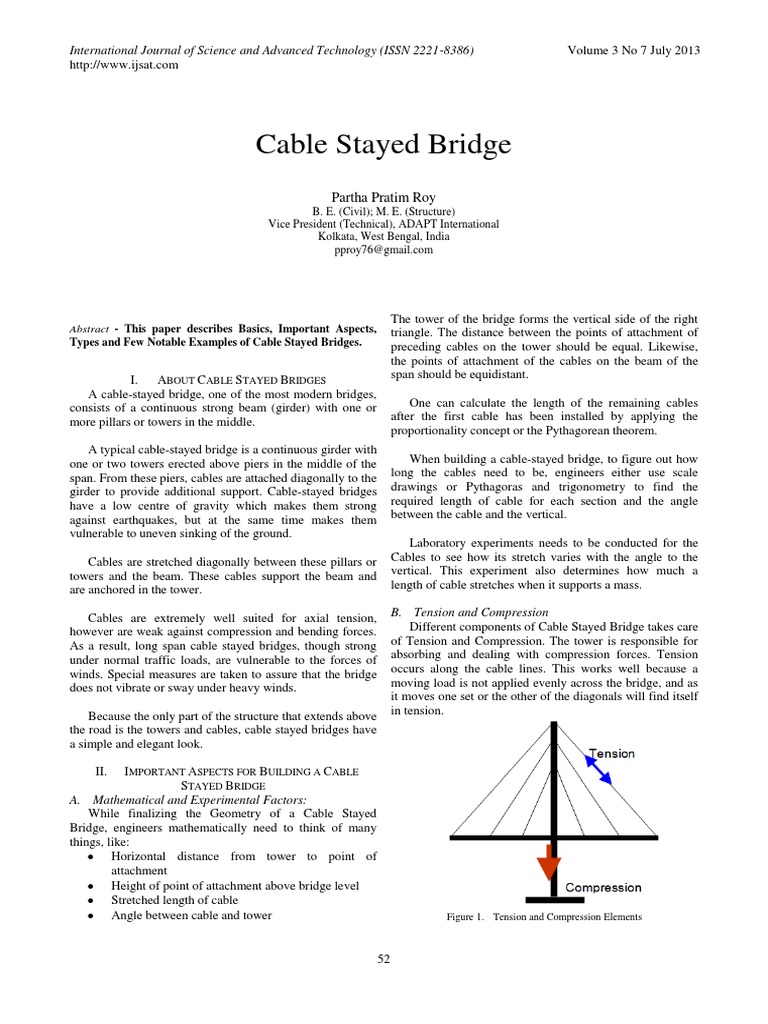 Cable Stayed Bridge | PDF | Bridge | Beam (Structure)