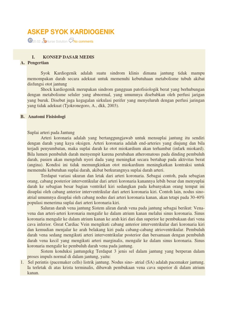 Askep Syok Kardiogenik | PDF