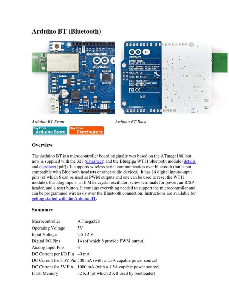 Arduino BT | Arduino | Computer Architecture