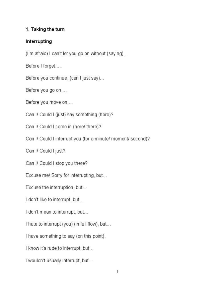 Turn Taking Language | PDF