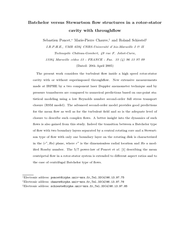 Batchelor vs Stewartson Flow Analysis | PDF | Reynolds Number | Turbulence