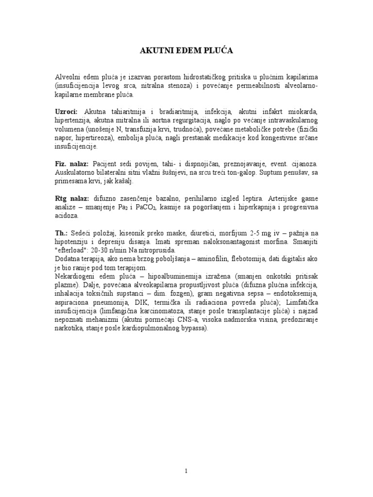Akutni Edem Pluca | PDF
