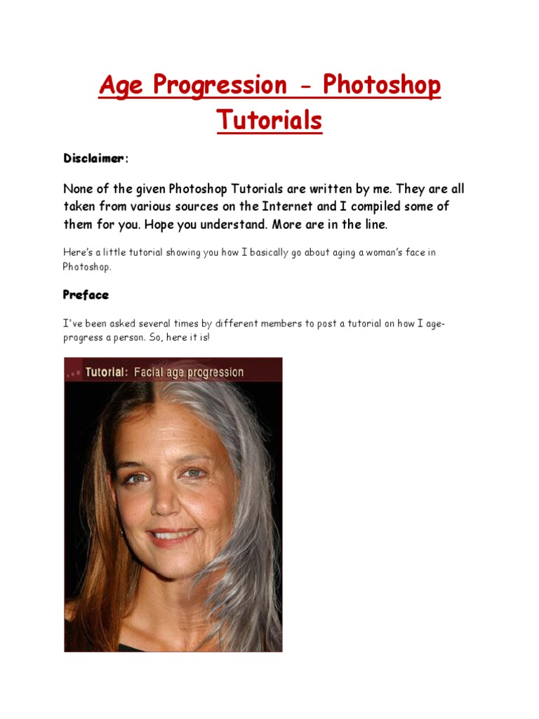 Age Progression Photoshop Tutorial PDF | PDF | Lip | Adobe Photoshop