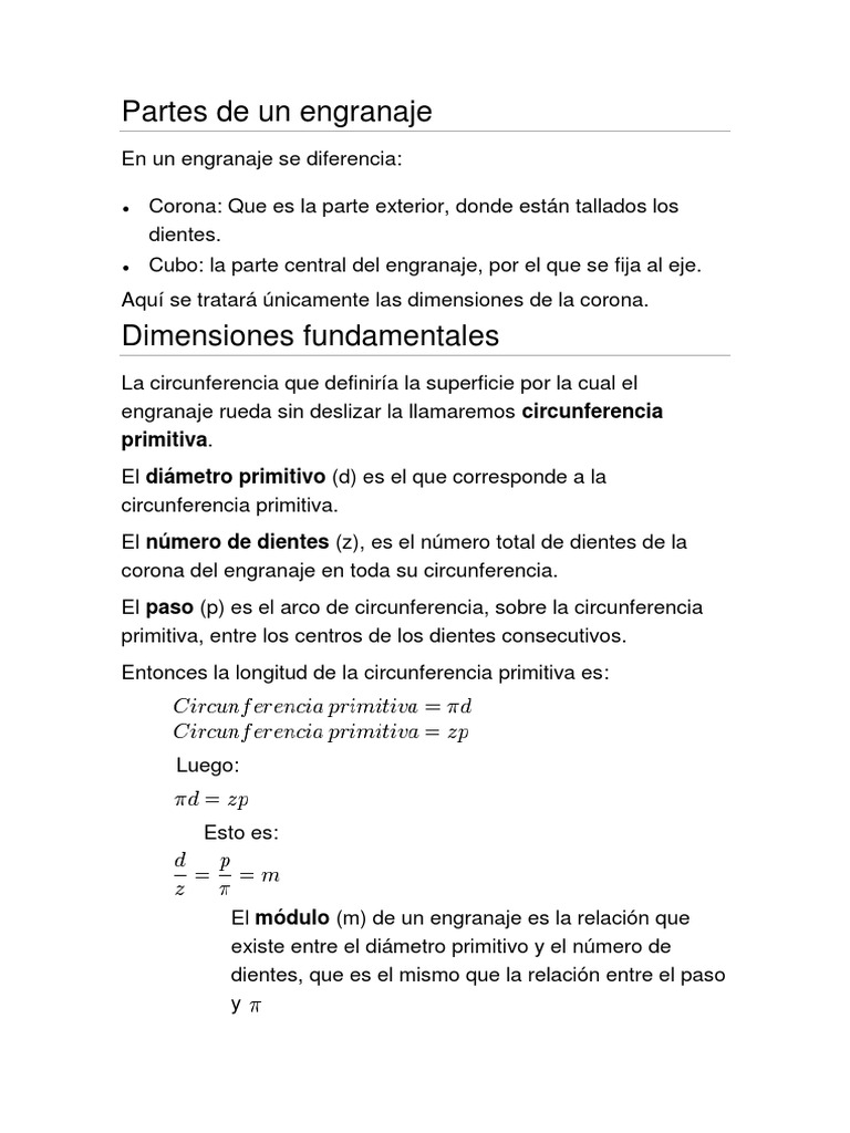 Partes de Un Engranaje | PDF | Engranaje | Circulo