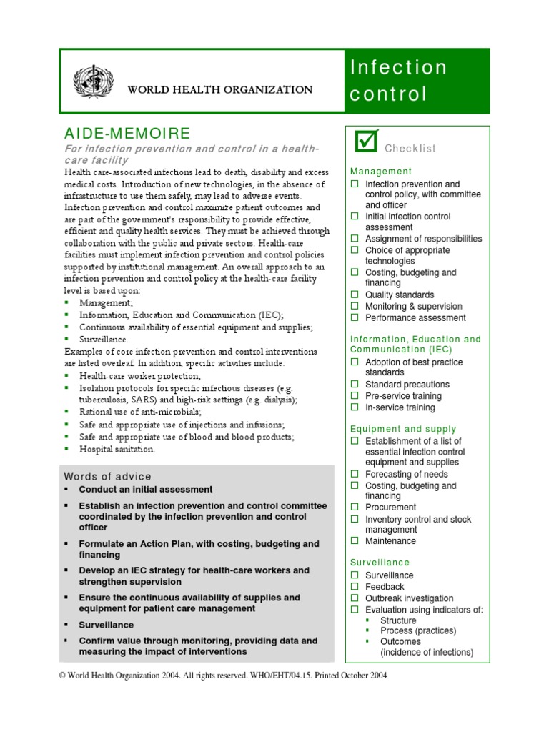 AM Infection Control Final | PDF | Preventive Healthcare | Infection ...