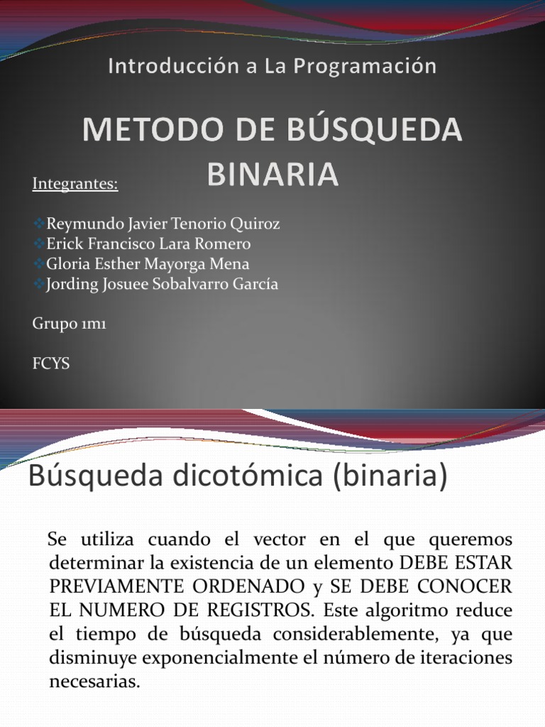 Presentacion Busqueda Binaria | PDF