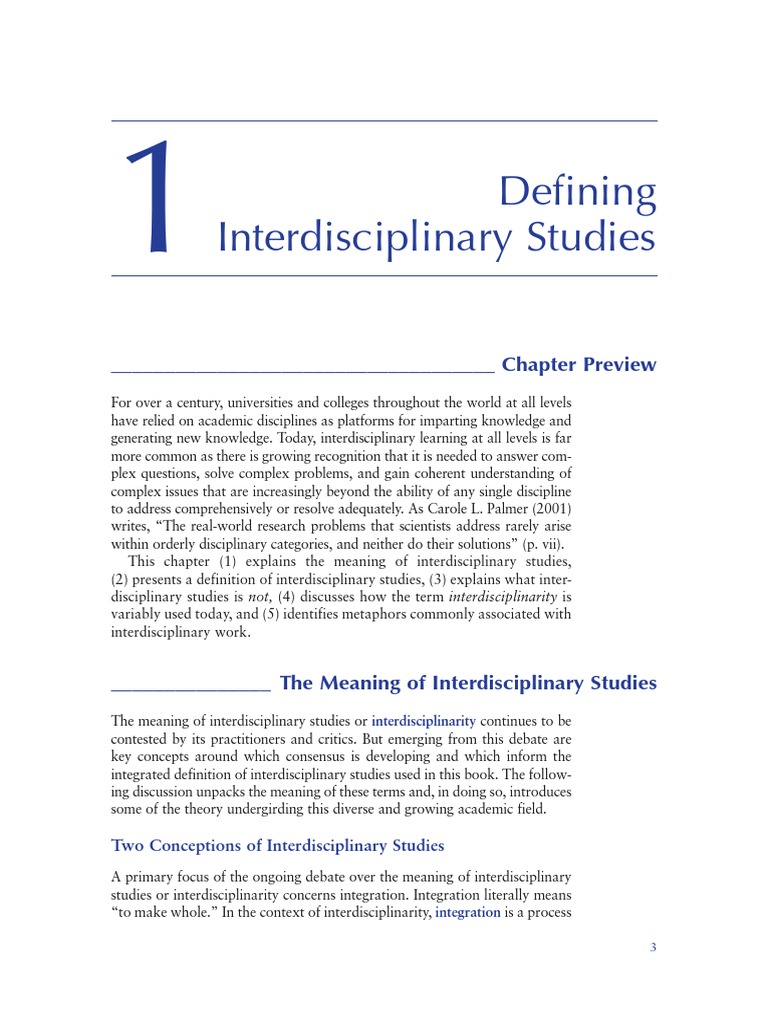 Understanding Interdisciplinary Studies | PDF | Interdisciplinarity ...