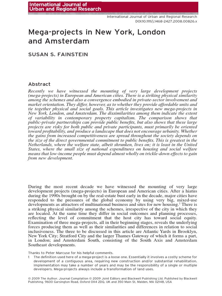Mega Projects in New York London and Amsterdam | PDF | Affordable ...